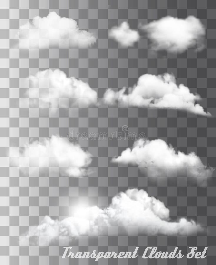 Set of Transparent Different Clouds. Stock Illustration - Illustration ...