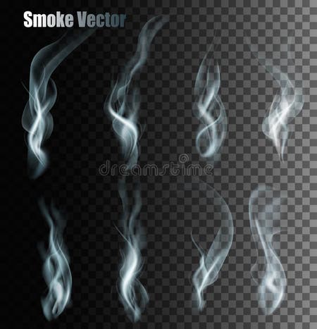 Set of Transparent Different Smoke Vectors. Stock Vector - Illustration ...