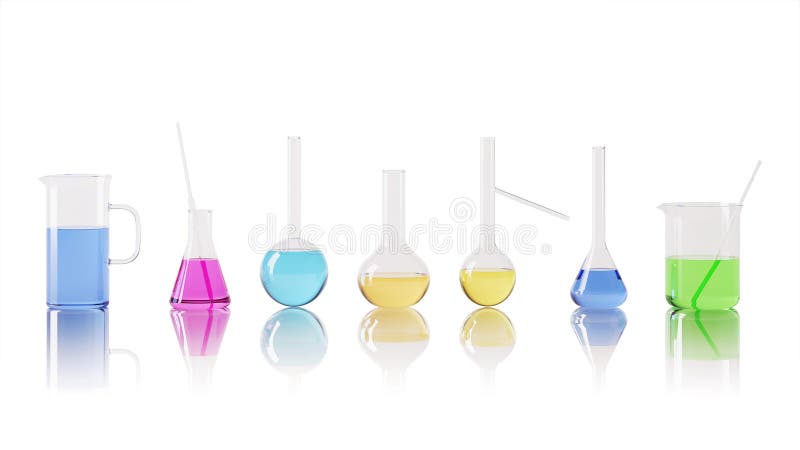 Set of Transparent Glass Laboratory Flasks. Stock Illustration ...