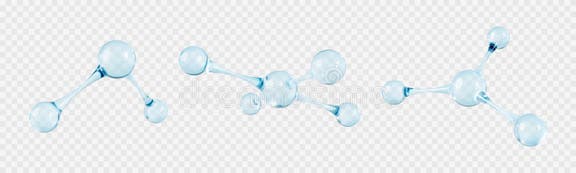 Set of Transparent Glass Molecules Model. 3D Abstract Molecular ...