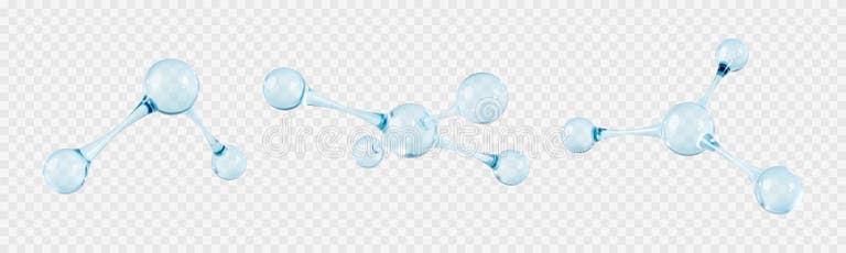 Set of Transparent Glass Molecules Model. 3D Abstract Molecular ...
