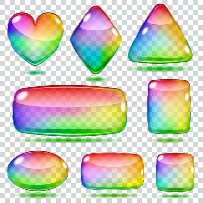 Set of Transparent Glass Shapes Stock Vector - Illustration of blank ...