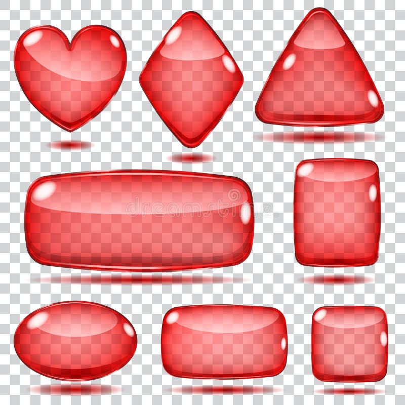 Set of Transparent Glass Shapes Stock Vector - Illustration of blank ...