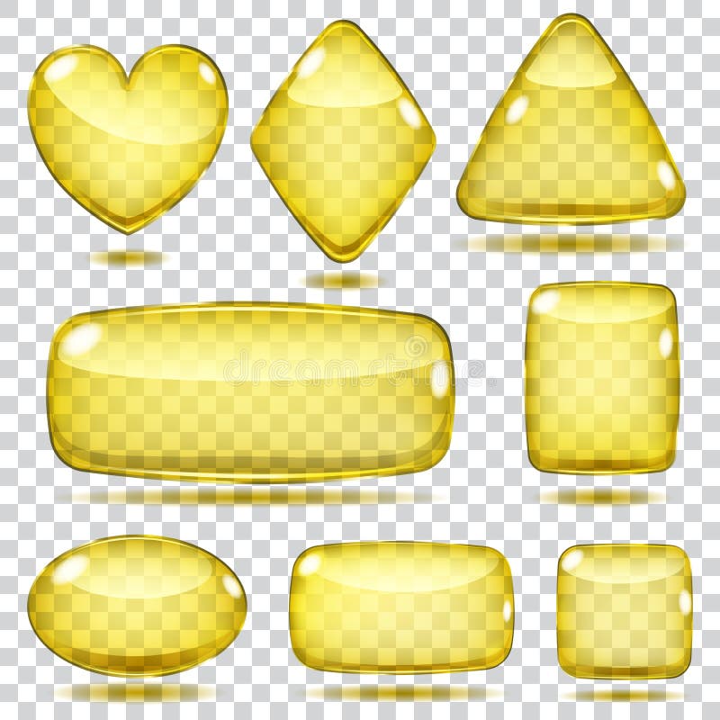 Set of Transparent Glass Shapes Stock Vector - Illustration of blank ...