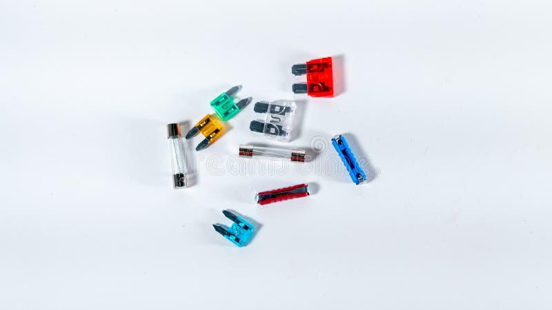 Set of Transparent, Multicolored Fuses Stock Photo - Image of interrupt ...