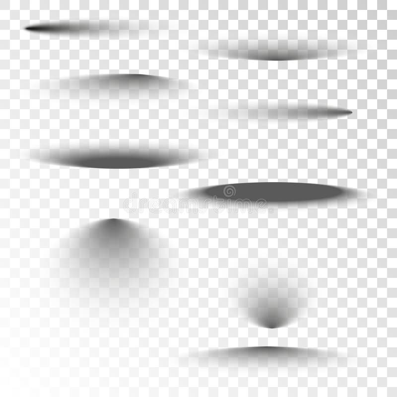 Set of Transparent Oval Shadow with Soft Edges Isolated. Vector ...