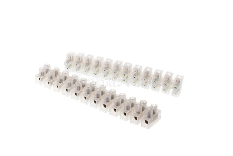 Transparent Plastic Electrical Terminal Block, Isolated on White ...