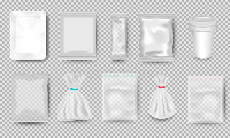 Set of Transparent Plastic Packaging. Stock Illustration - Illustration ...