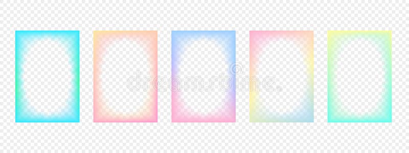 Set of Transparent Rectangular Gradient Frames with Wavy Oval Inner ...