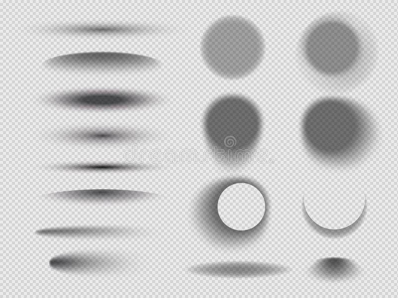 Set of Transparent Shadow. Realistic Shadow Effect Isolated on ...