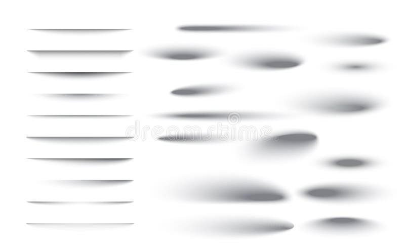 Set of Transparent Shadow with Soft Edges. Realistic Shadow Effect ...