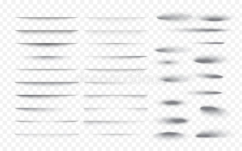 Set of Transparent Shadow with Soft Edges. Realistic Shadow Effect ...