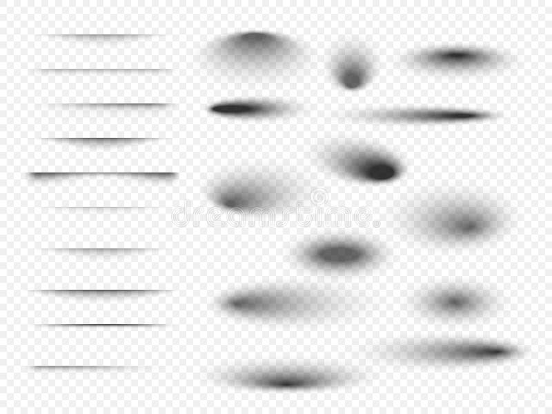 Set Of Transparent Shadow With Soft Edges. Realistic Shadow Effect ...