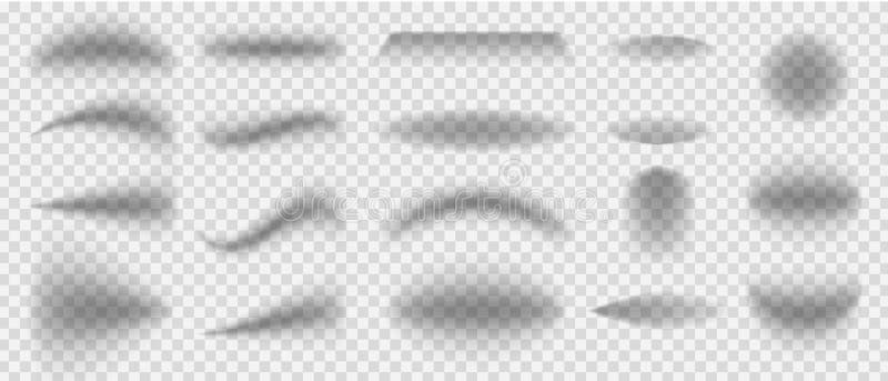 Set of Transparent Shadows of Different Shapes, Realistic Vector Shadow ...