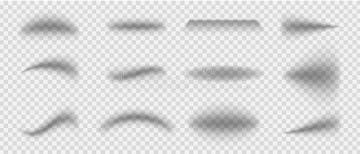 Set of Transparent Shadows of Different Shapes, Realistic Vector Shadow ...