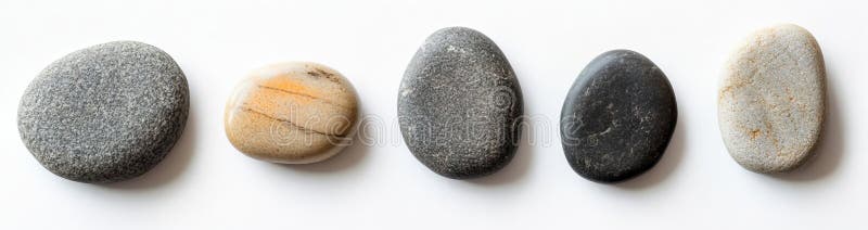 Set of Transparent Stone Pebbles with a Collection of Pebbles Stock ...