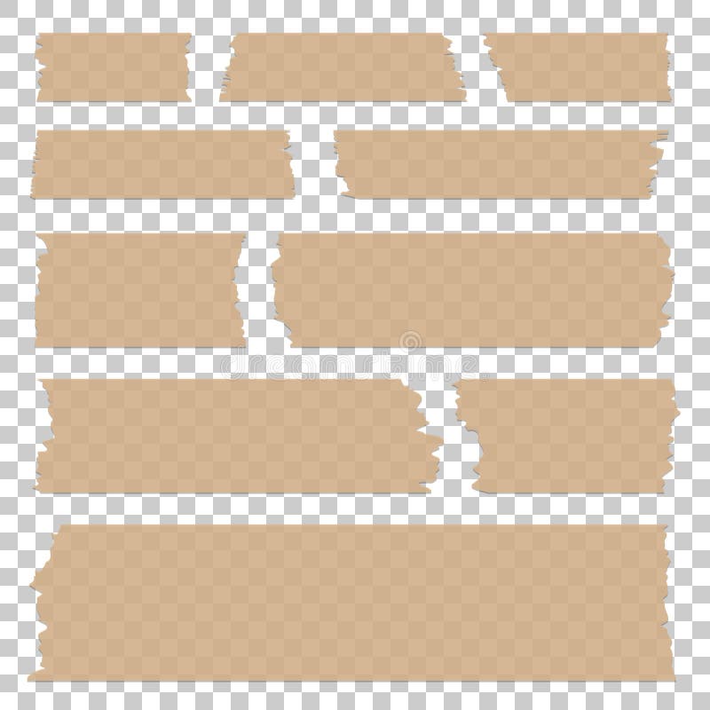 Set of Transparent Tape Peaces , Beige Realistic Objects. Stock Vector ...