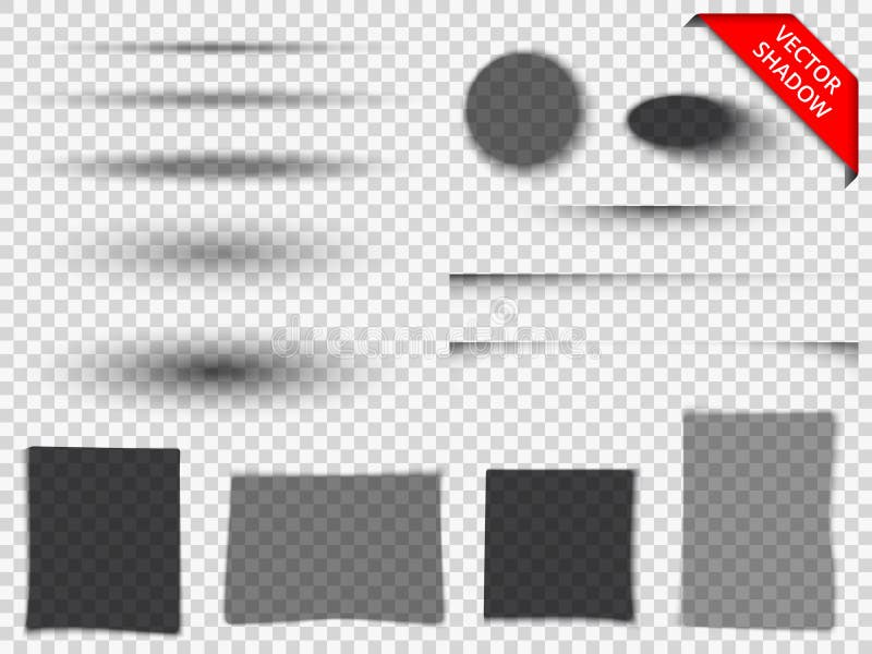 Transparent Realistic Shadow Effect Set. Rund and Square Shadow Effects ...