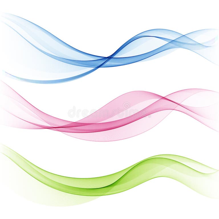 Set of Transparent Waves.Abstract Colour Background Waves Stock Vector ...