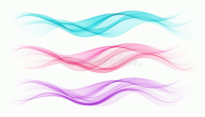 Set of Transparent Waves. Abstract Colour Background Waves Stock Vector ...