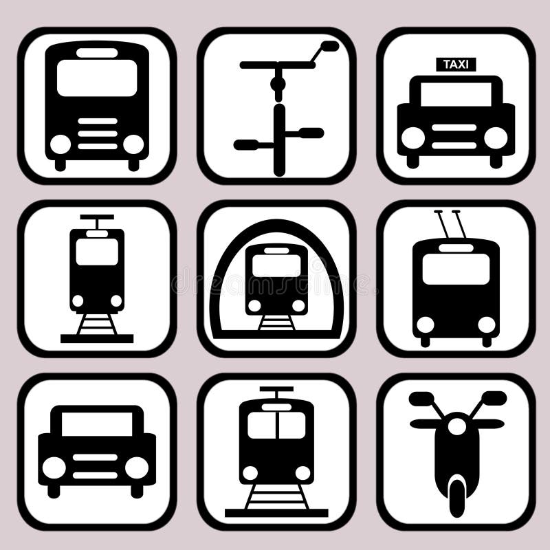 Set of Transport Icons with Front View Common Stock Vector ...