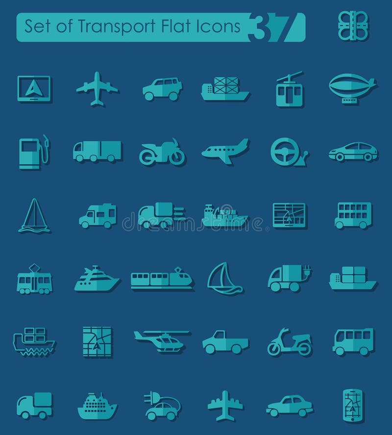 Set of transport icons stock vector. Illustration of railway - 99679504