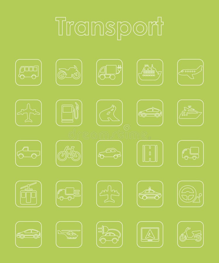 Set of Transport Simple Icons Stock Vector - Illustration of abstract ...