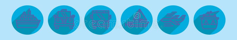 Set of Transportation Cartoon Icon Design Template with Various Models ...