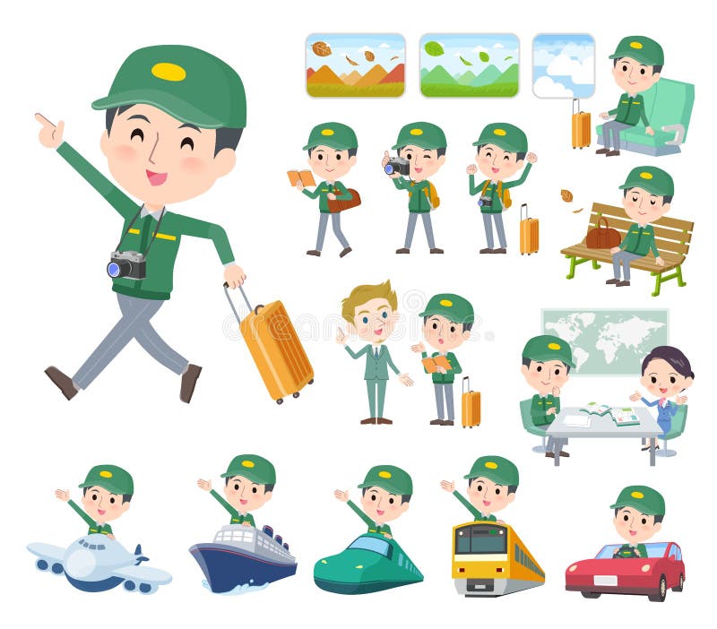 A Set of Transportman Man on Travel Stock Vector - Illustration of ship ...