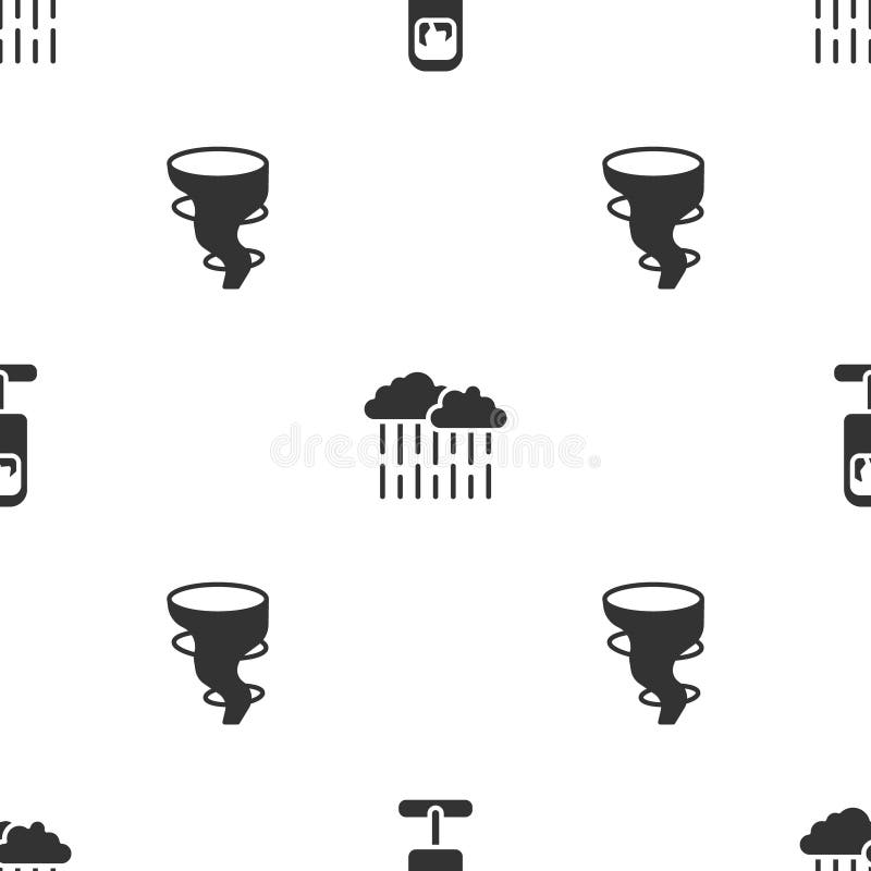 Set Trash Can, Cloud with Rain and Tornado on Seamless Pattern. Vector ... Set Trash Can, Cloud with Rain and Tornado on Seamless Pattern. Vector ...