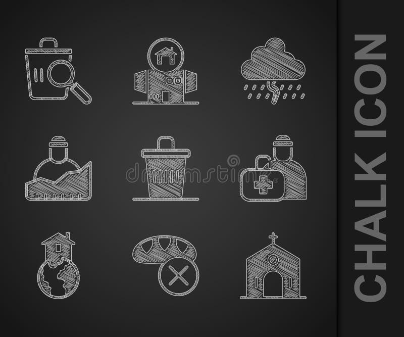 Set Trash Can, Donation Food, Church Building, First Aid Kit, Shelter ... Set Trash Can, Donation Food, Church Building, First Aid Kit, Shelter ...