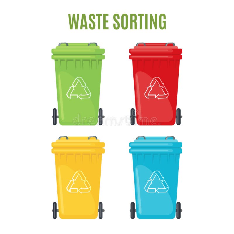 Separate Garbage Collection.Different Trash Bins for Each Type of ...