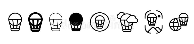 Set of Travel Balloon Line Shapes, Thin Line Design Stock Vector ...