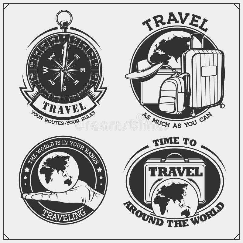 Set of Travel Emblems, Labels and Design Elements. Print Design for T ...