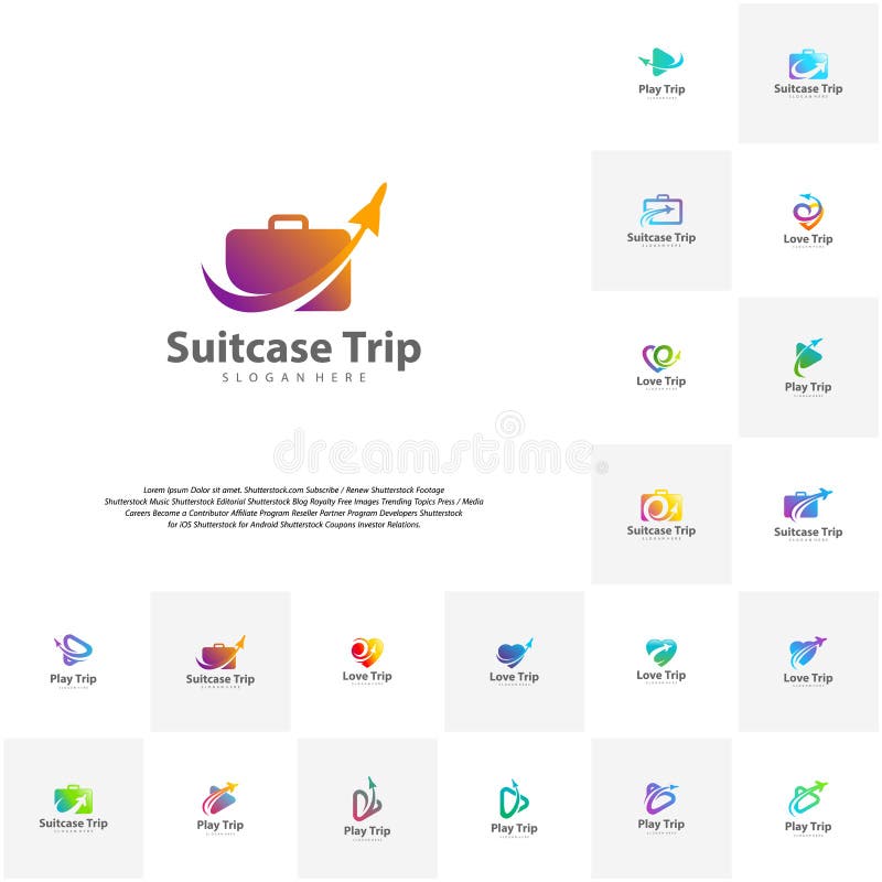 Set of Travel Logo and Airplane. Travel Logo Design Vector Template ...