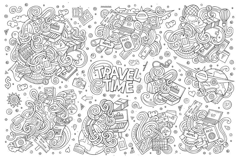Set of Travel Planning Objects and Symbols Stock Vector - Illustration ...