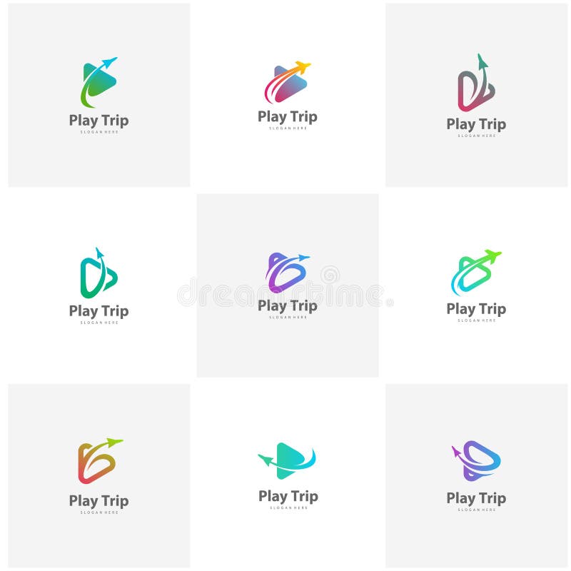 Set of Travel Play Logo Design Vector. Travel Logo Design Vector ...
