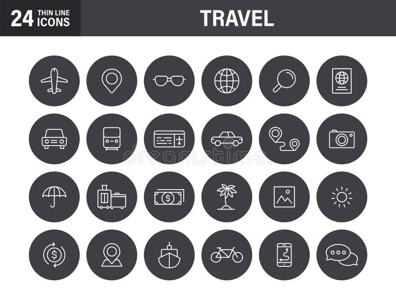Set of 24 Transport Web Icons in Line Style. Train, Airplane, Car, Bus ... Set of 24 Transport Web Icons in Line Style. Train, Airplane, Car, Bus ...