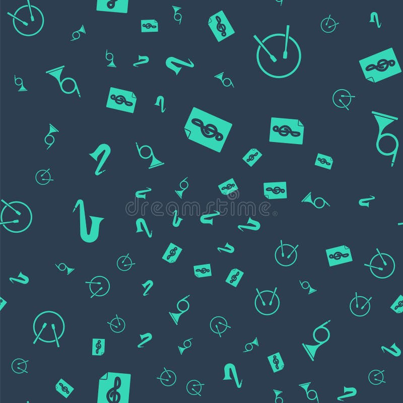 Set Treble Clef, Drum and Drum Sticks, Musical Instrument Saxophone and ...