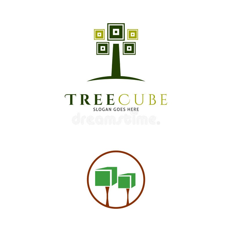 Set of Tree Cube Icon Vector Logo Template Illustration Design Stock ...