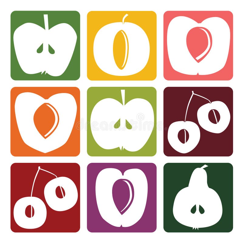 Fruit icons stock vector. Illustration of seed, berry - 99229870