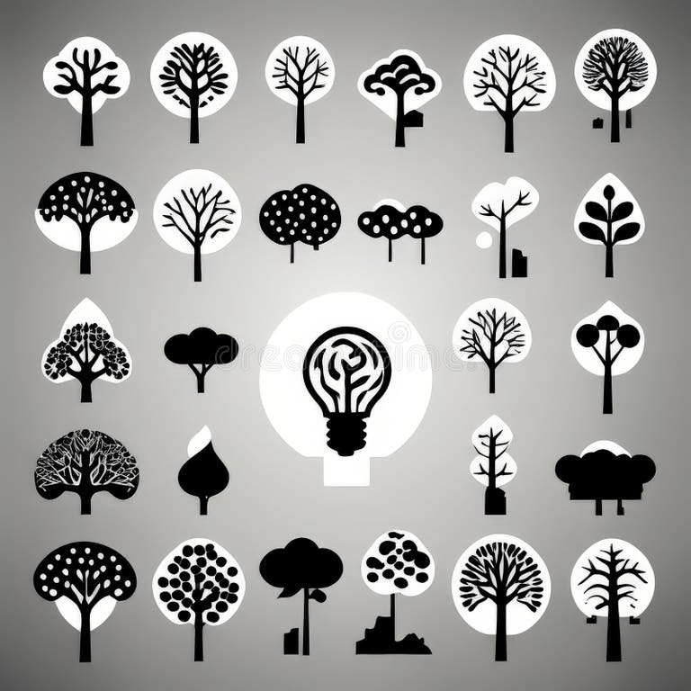 Set of Tree Icon Vector Illustration Stock Illustration - Illustration ...