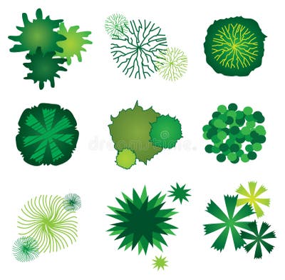 Set of Tree Icons for Garden Plan Design Stock Vector - Illustration of ...