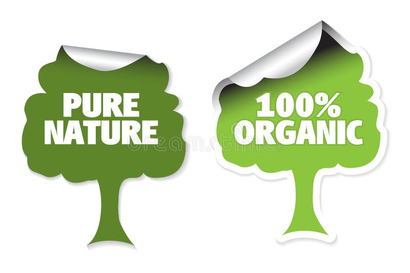Set of Tree Labels for Organic Stock Vector - Illustration of mark ...
