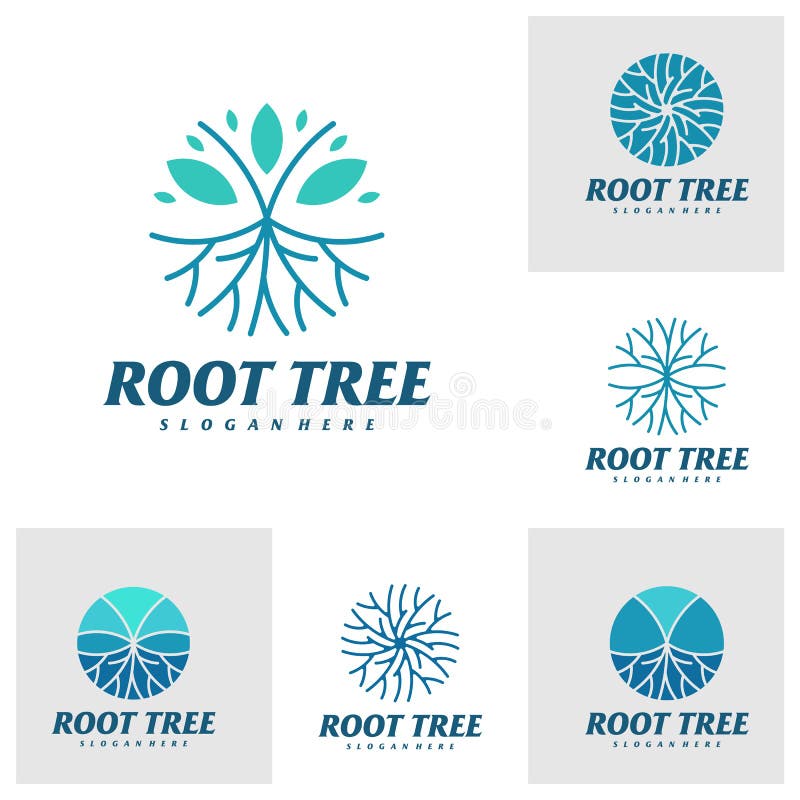 Tree Root Logo Design Vector Template, Tree Logo Concepts Illustration ...
