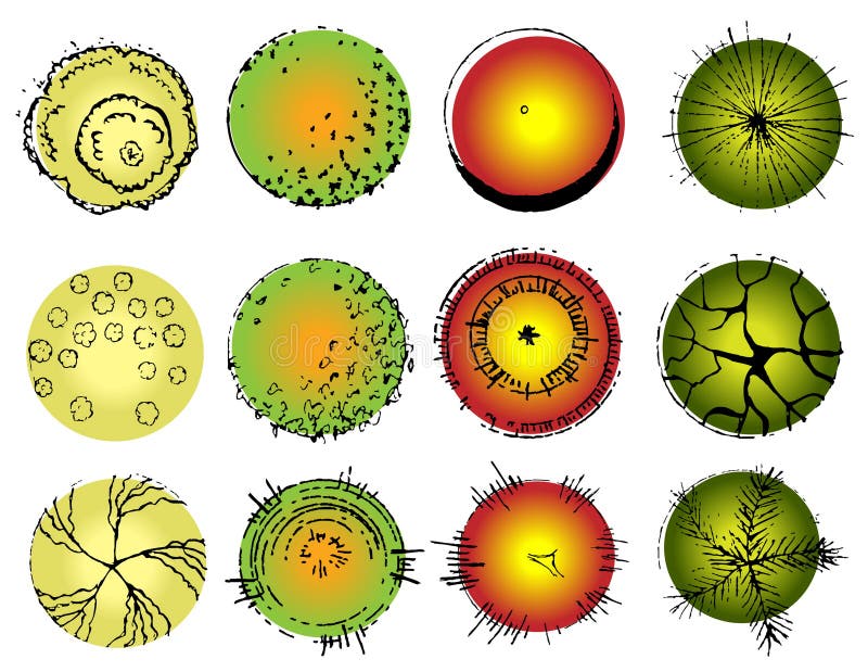 A set of treetop symbols stock illustration. Illustration of icons ...