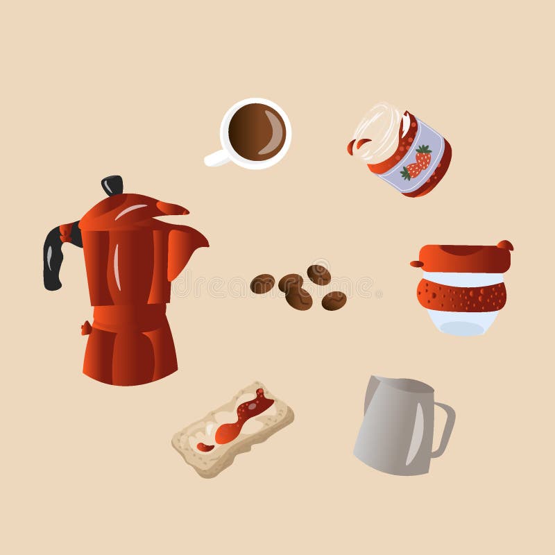 Set of Trending Vector Elements with Gradient for Coffee Shop and Cafe ...
