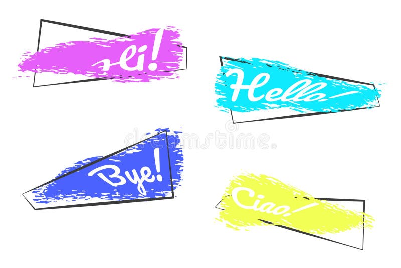 Set of Trendy Banners in Frame on White Background. Colored Grunge ...
