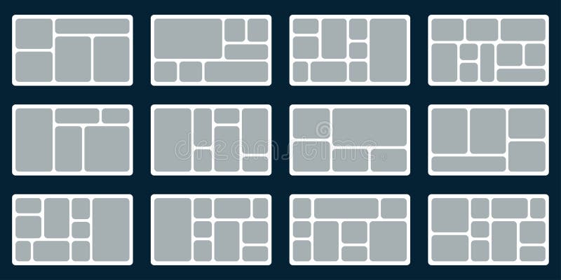 Set of Trendy Bento Grid Layout Style Brick Ui UX Templates. Stock ...