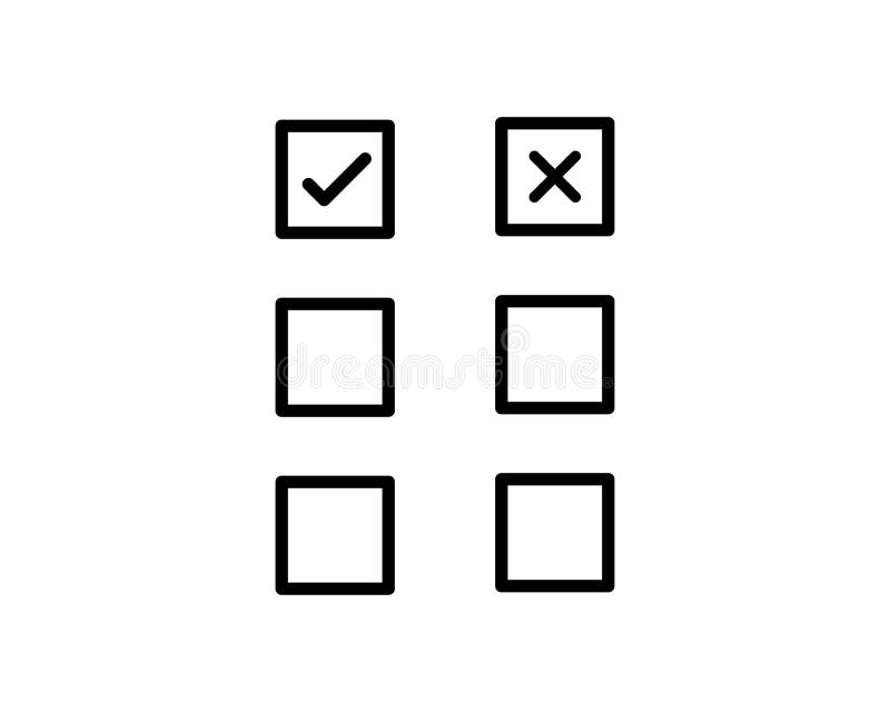 Set of Trendy Flat Check Mark and Cross Icons. True or False Vector ...